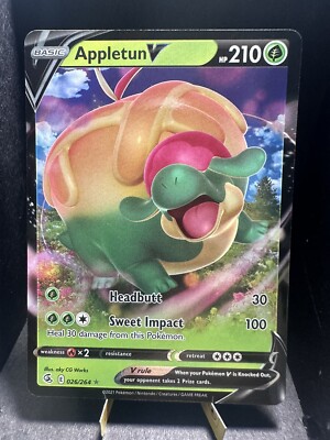 Pokemon TCG SWSH Fusion Strike Appletun V 026/264 Ultra Rare Pack Fresh ...