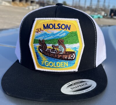 Molson Golden Beer Trucker Hat Cap Vintage Style SnapBack Flatbill ...