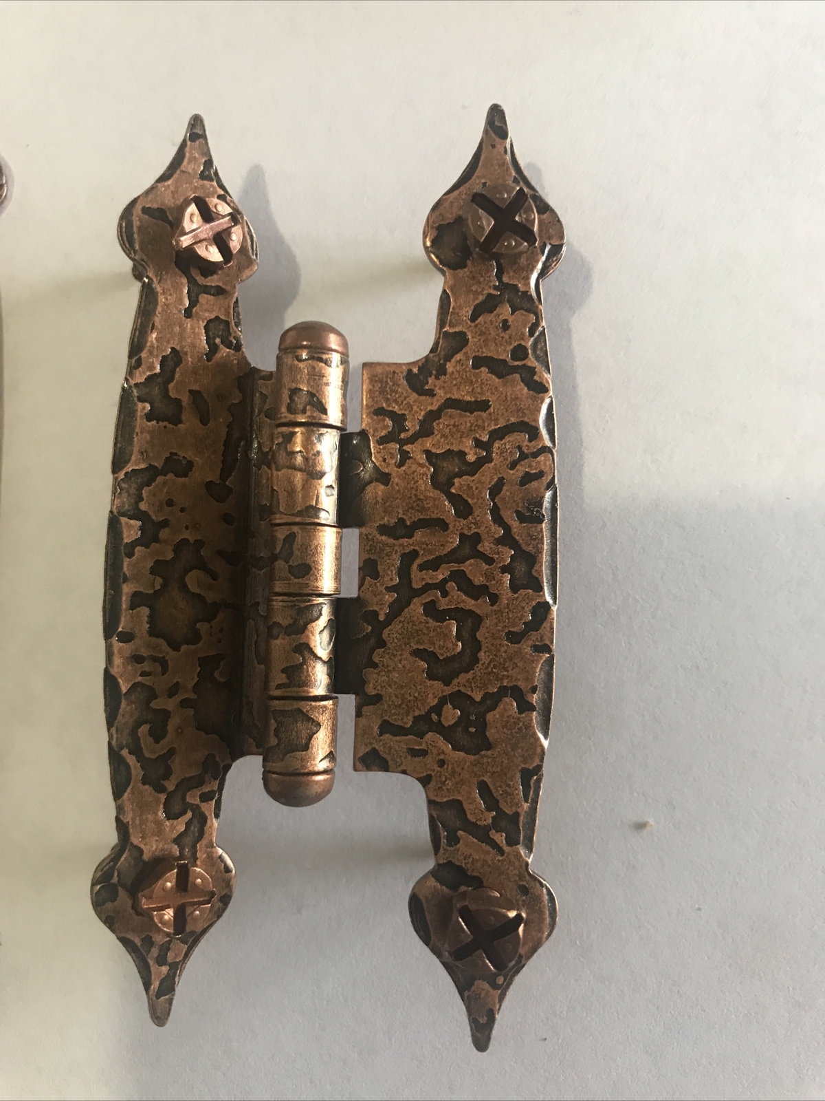 Vtg 3/8" Offset H Hinge Hammered Copper Cabinet Door Williamsburg ...