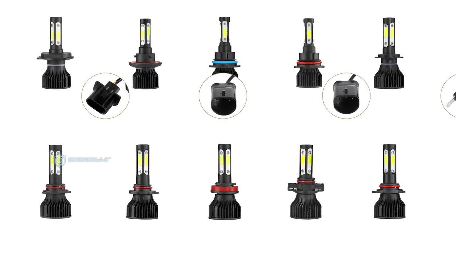 4-sides HB2 H4 9003 Super White 2800000LM Kit LED Headlight Bulbs High ...