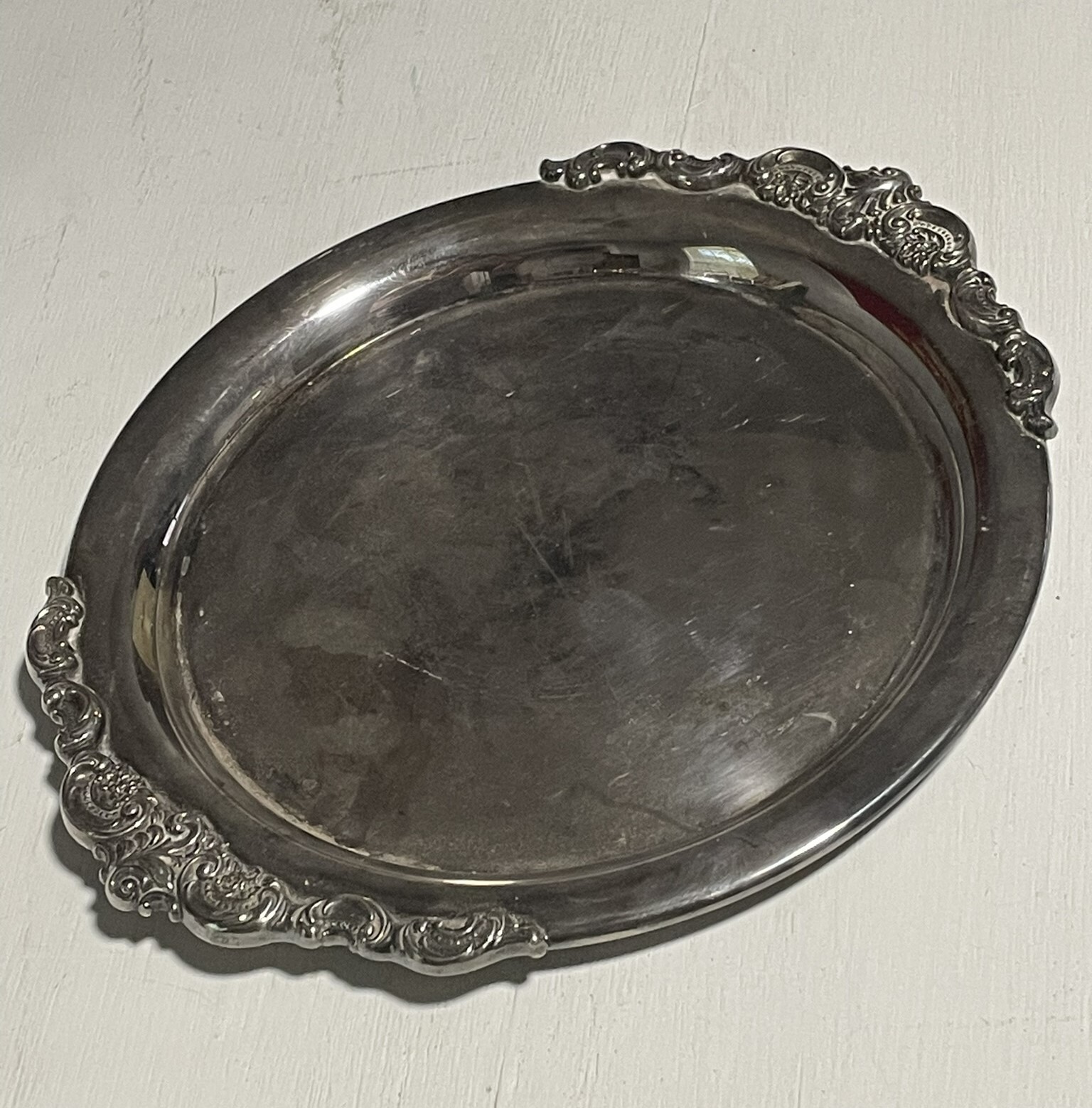 Wallace Silver Plated Baroque 9” Round Tray Plate | eBay