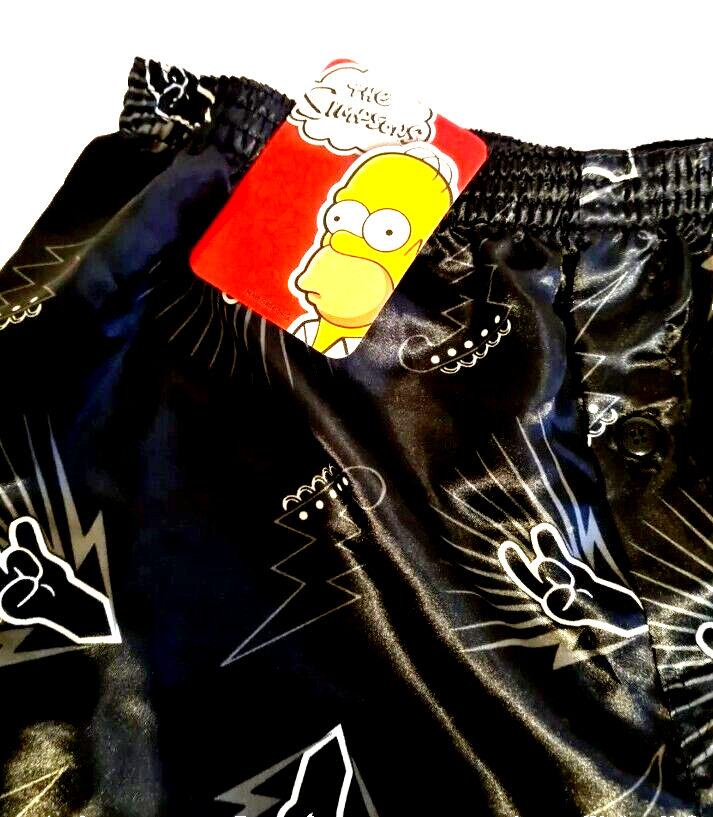 NEW THE SIMPSONS HOMER MENS ROCK THIS WAY SATIN BOXER SHORTS SIZE 2XL ...