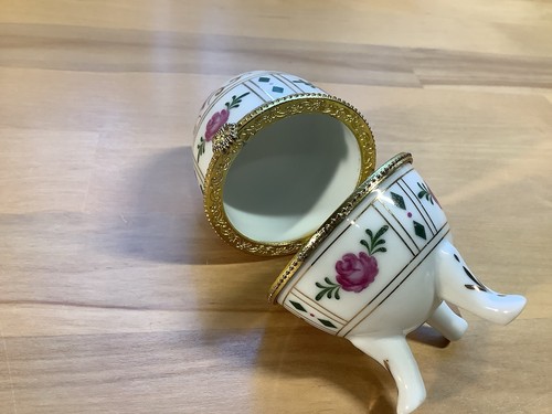Porcelain Easter Egg Hinged Trinket Box Footed | eBay