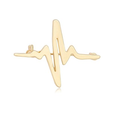 10K Gold Plating Color Heartbeat ECG EKG Brooch for Women | eBay