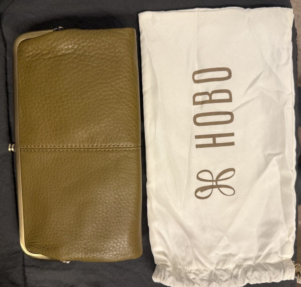 Hobo Lauren’s Leather Clutch Double Frame Wallet - Olive | eBay