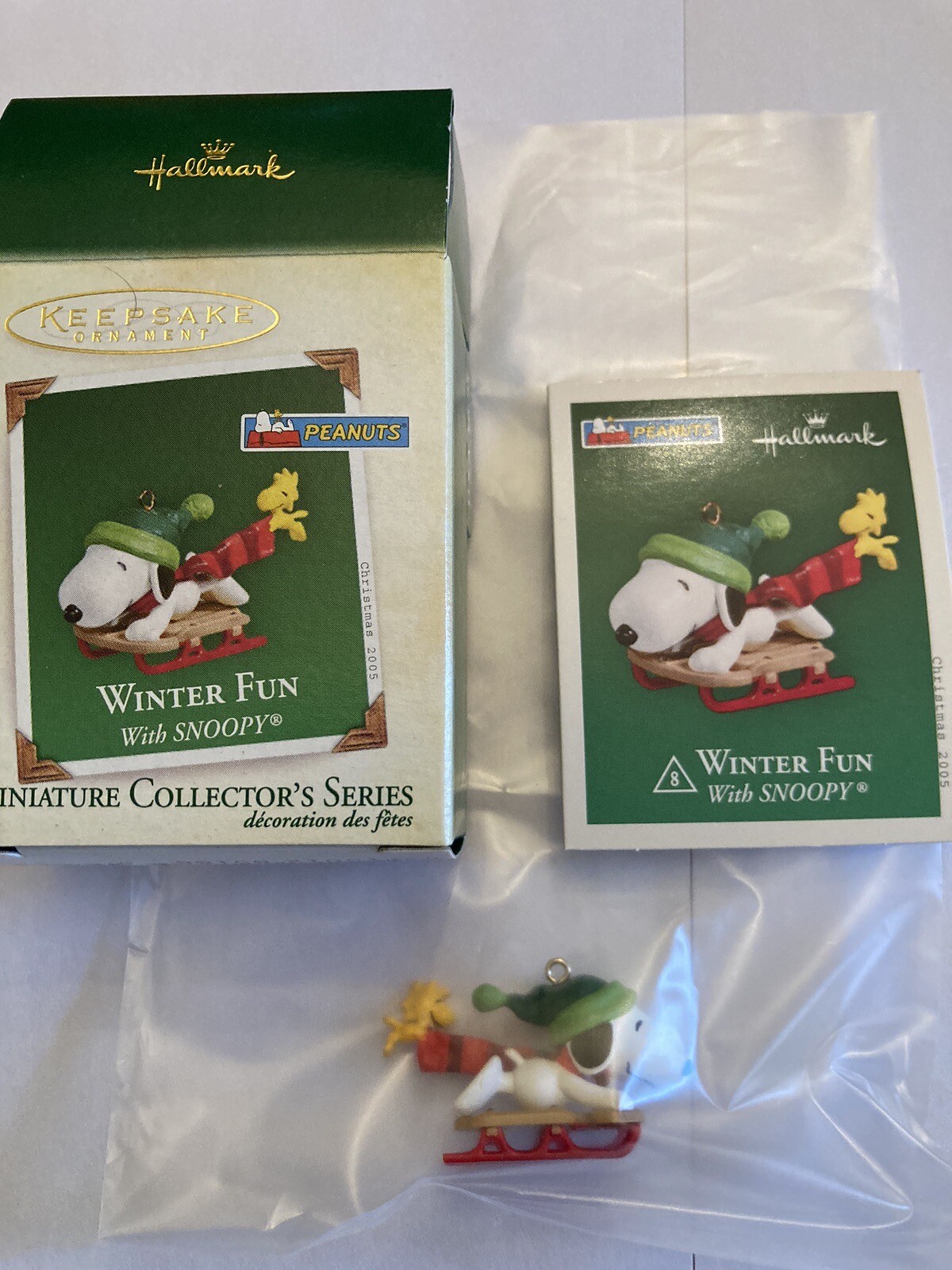 Peanuts Hallmark Winter Fun with Snoopy Christmas Mini Ornament 2005 ...