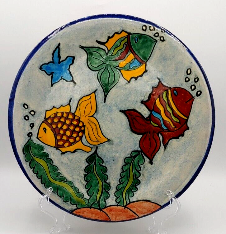 Mexican Talavera M. Mora Hand Painted Pottery Fish Plate Made in Mexico ...
