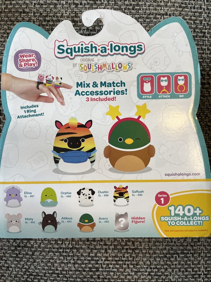 Squish A Longs 8 Figure Set 1" Series 1 By Squishmallows Avery Saniyah ...