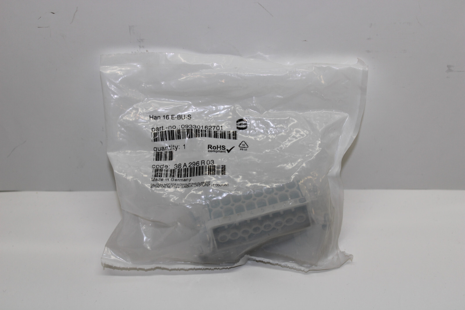 Harting Han 16E-BU-S Connector 09330162701 NEW | eBay
