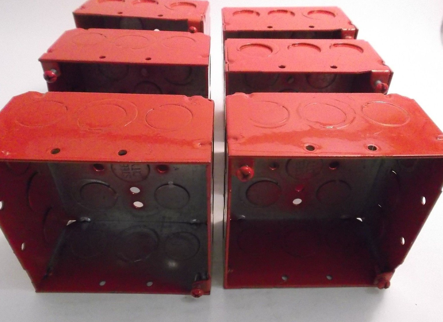 Lot of 6 Steel City 52171-1234RD 4" Square Fire Alarm Boxes - Outlet ...