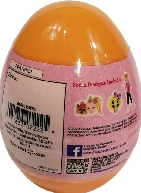 Nickolodeon Jojo Siwa Jumbo Plastic Eggs 40 Stickers for sale online | eBay