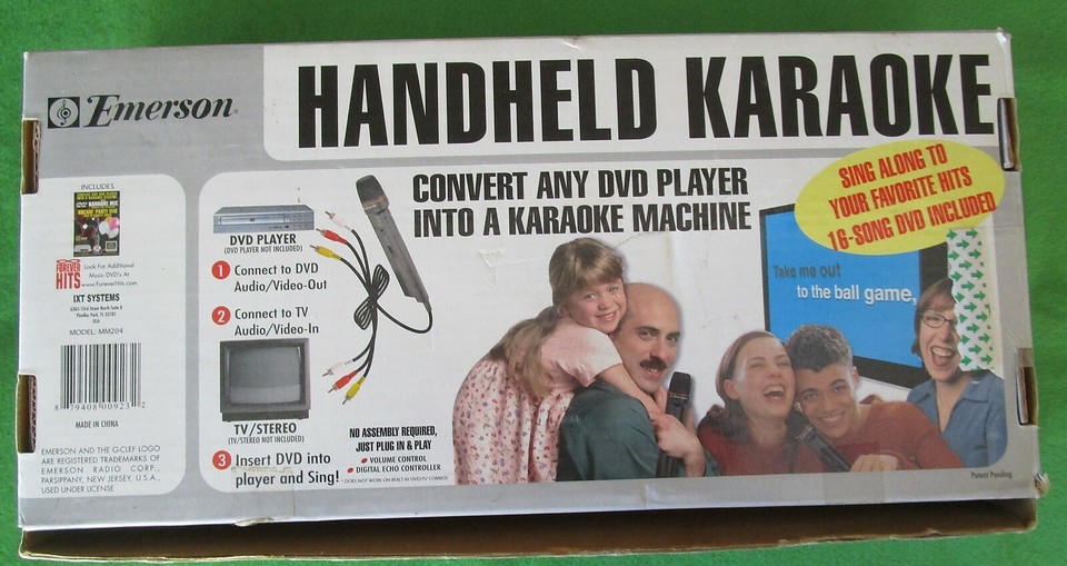 EMERSON HANDHELD KARAOKE-CONVERT DVD PLAYER INTO A KARAOKE MACHINE -DVD ...
