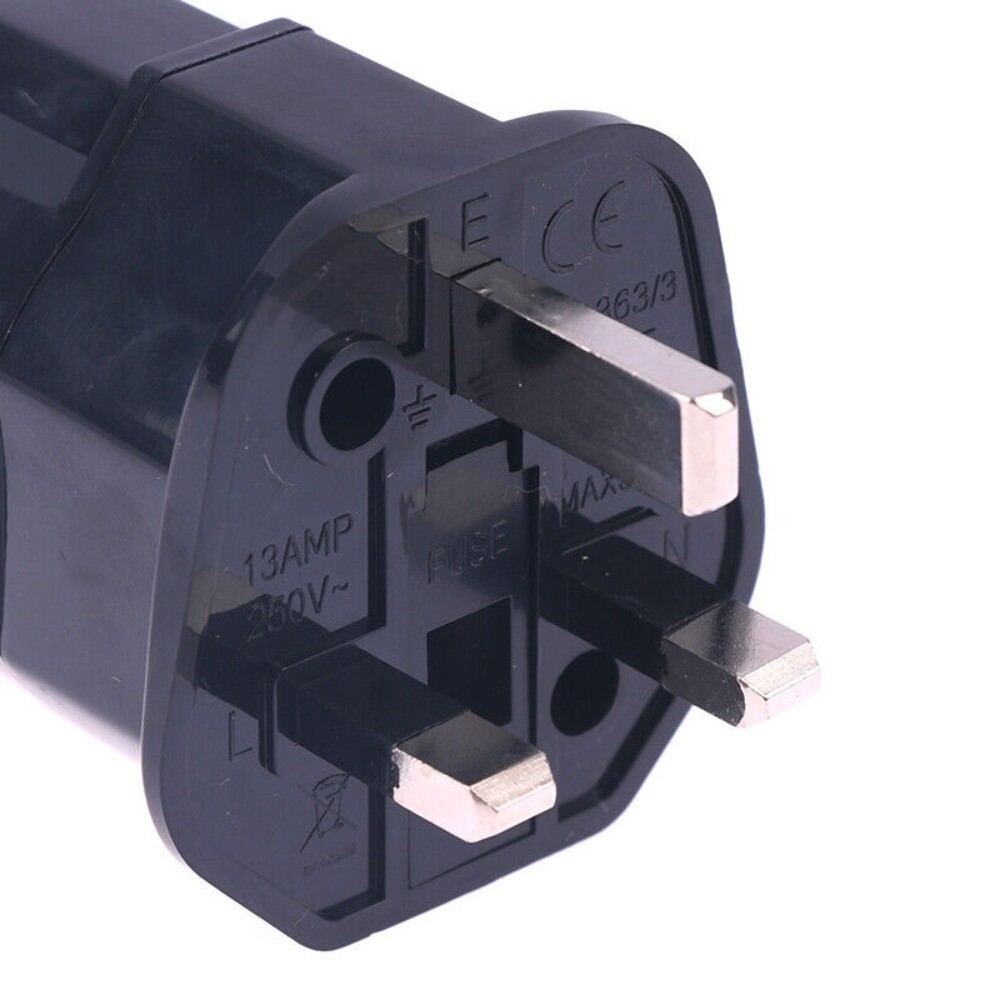 Copper Conductor European To English Plug with Fuse Conversion Plug ...
