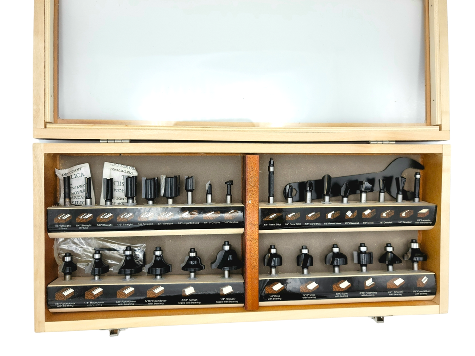 SKIL 30-Piece Carbide-Tipped Router Bit Set with Wooden Case - Lightly ...