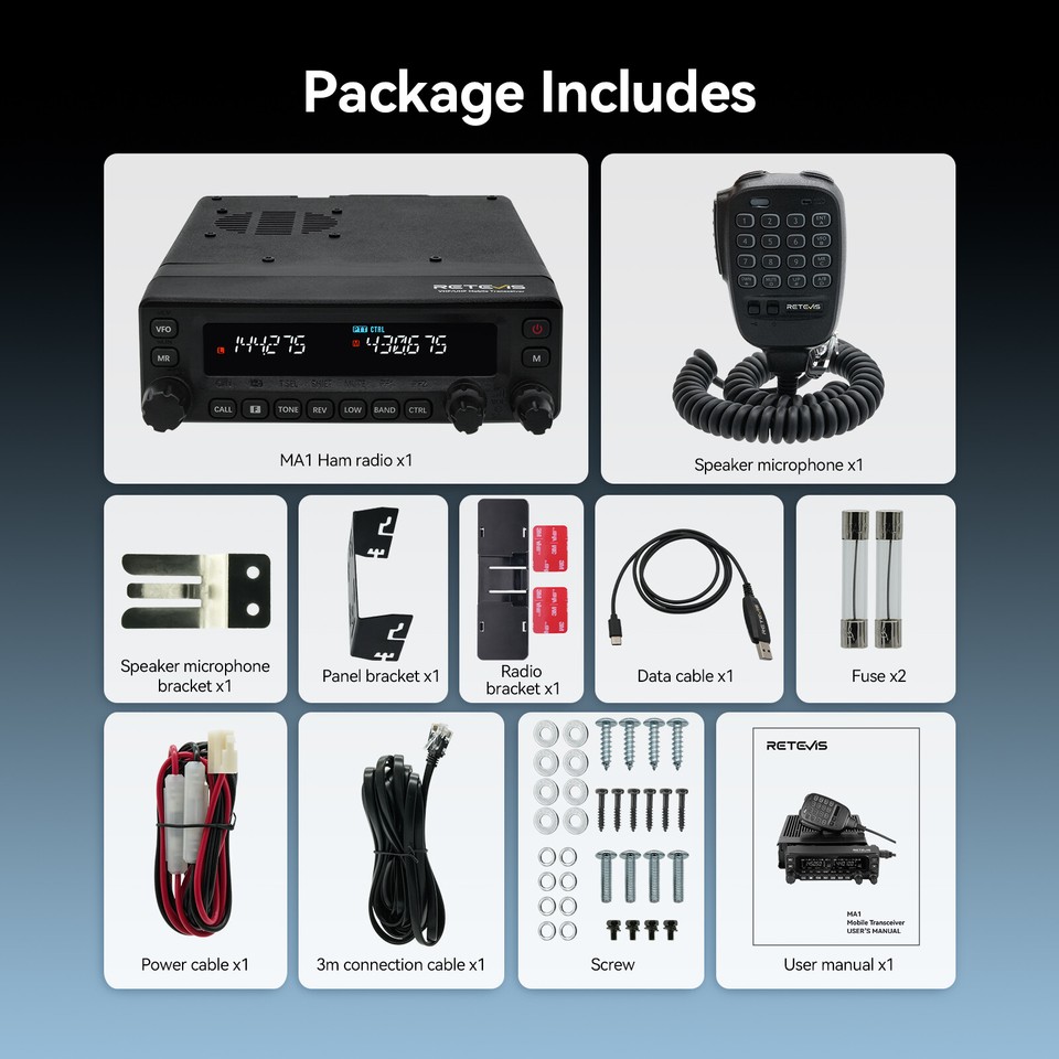MA1 Dual Band Ham Radio Transceiver Mobile Car Radio Cross Band ...