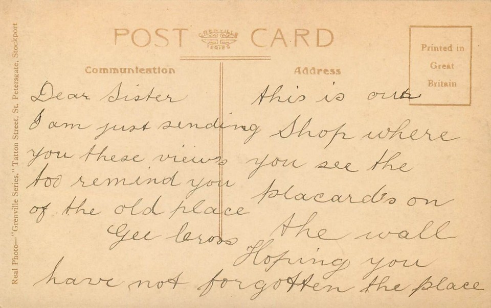 STOCKPORT ROAD, RPPC, GEE CROSS, MANCHESTER, ENGLAND, VINTAGE POSTCARD ...