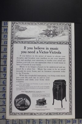 1913 VICTOR TALKING MACHINE CAMDEN VICTROLA MUSIC DANCE SING VINTAGE ...