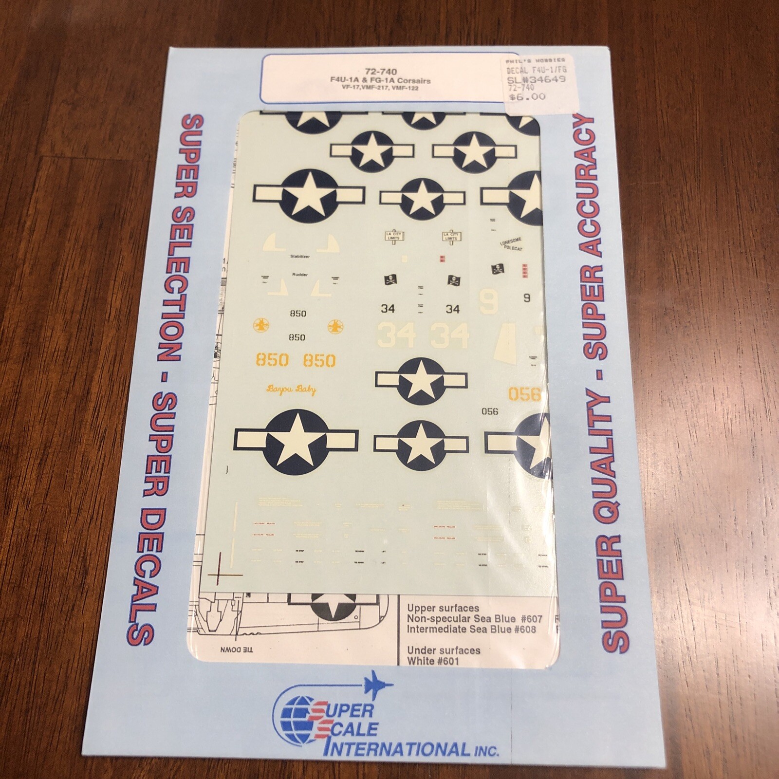 SuperScale #72-740 F4U & FG-1A Corsairs 1 72 Scale Decals - for sale ...