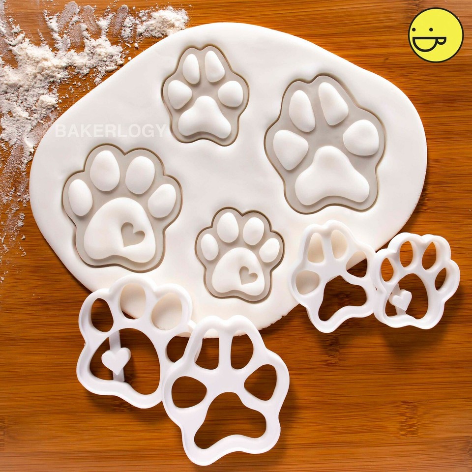 Cute and Realistic Dog Paw Prints cookie cutters paws footprints ...