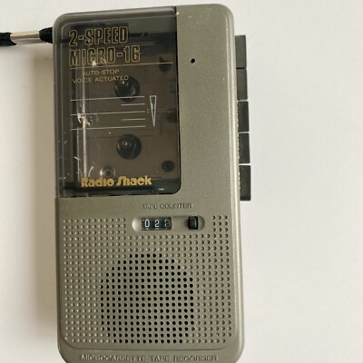 Radio Shack Micro-16 Voice Actuated Microcassette Tape Player Recorder ...