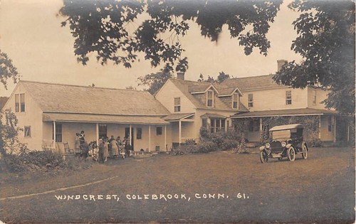 COLEBROOK, CT, WINDCREST, PEOPLE, CAR, EASTERN ILLUS REAL PHOTO PC c ...