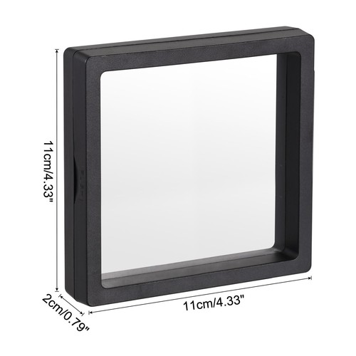 Floating Thin Film Display Box with Base 11cm x 11cm x 2cm Black Pack ...