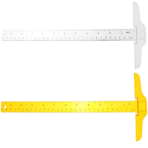 2 Pcs Double Scale Ruler Engineer Drafting Tool T-shaped Work Expanding ...