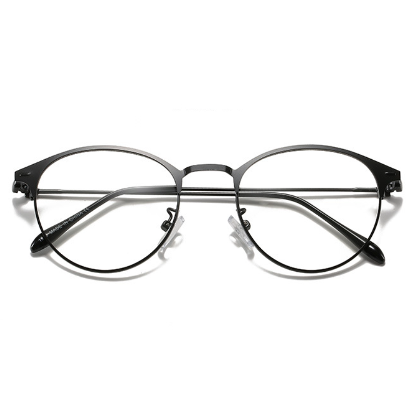 Men Women Metal Blue Light Blocking Reading Glasses Round Stylish Retro ...