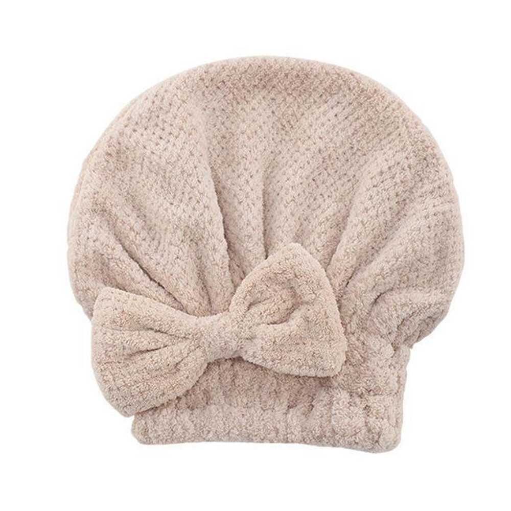 Quick Dry Hair Turban Hair Drying Towel Wrap Turban Head Hat Bun Cap ...