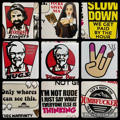 FUNNY RUDE ASSORTED STICKERS FOR CAR TRUCK BOAT VAN TOOLBOX MAN CAVE BY ...