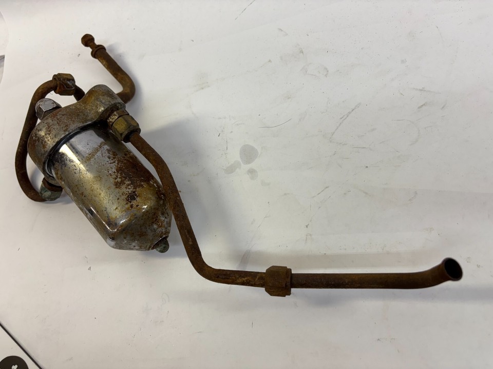 Harley Panhead accessory remote oil filter assembly w/ lines mount | eBay