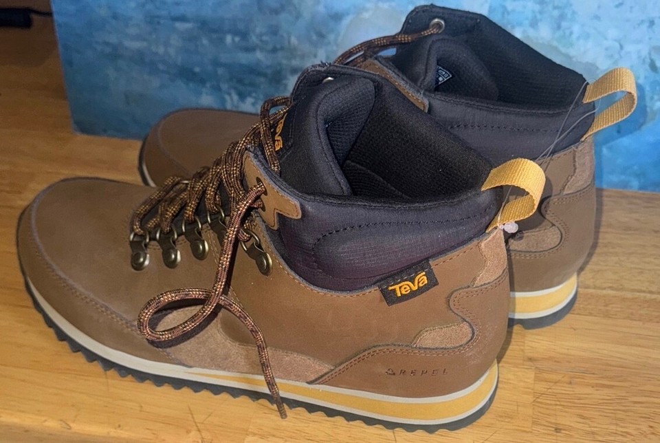 Teva Men Mid Top Hiking Boots repel Size US 10 tan brown | eBay