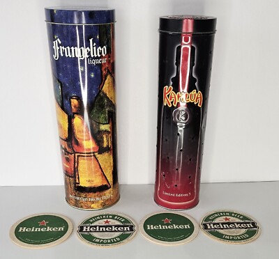 Vintage Lot Kahlua Light Up Tin 2004 Ltd. #3, Frangelica, 2000 Heineken ...