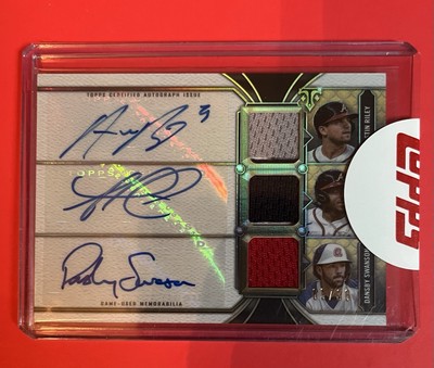 2022 Topps Triple Threads ATL Triple Auto/Relic- Austin Riley Ozzie ...