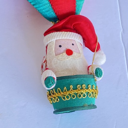 Set 5 Vtg Christmas Ornament Plush Hot Air Balloon Train Santa Blimp ...