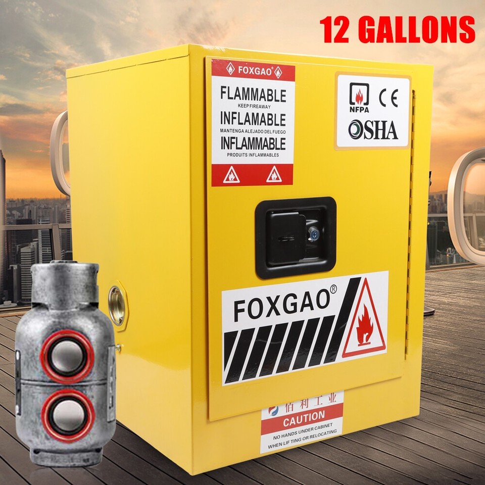 12/36Gallon Safety Flammable Liquids Storage Cabinet Fire Protection ...