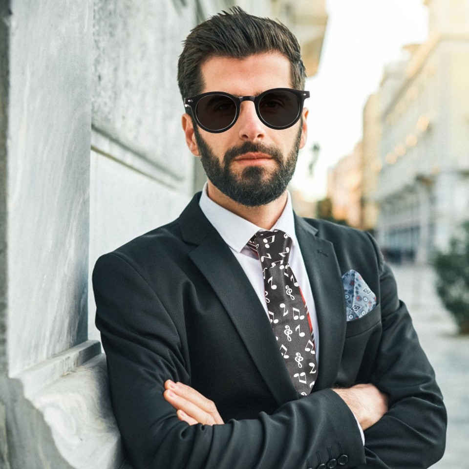 Note Tie Sparkly Ties for Men Bright Coloured Man Printing Necktie ...