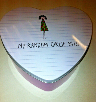 My Random Girlie Bits Heart Tin Container Jakki Doodles Girls Pink ...