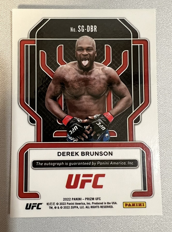 2022 UFC Prizm Derek Brunson Autograph Auto SG-DBR Middleweight | eBay