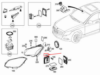 Mercedes-Benz CLS C218 LED Light Control Unit Front Left A2189009003 ...