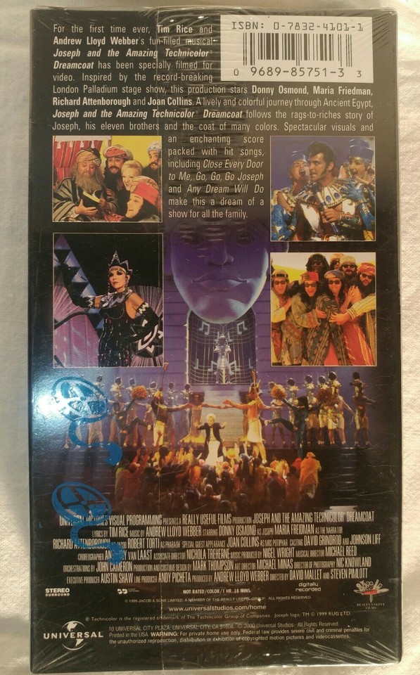 Joseph and the Amazing Technicolor Dreamcoat (VHS, 2000) 96898575133| eBay