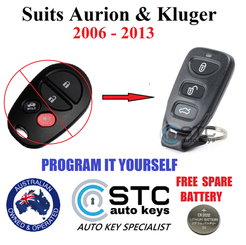 FOR TOYOTA AURION KLUGER REMOTE key FOB 2006 2007 2008 2009 2010 2011 ...