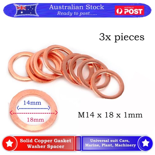 14mm M14 Copper Washer Crush Sump Plug Banjo Bolt 3x pieces 14x18x1 | eBay