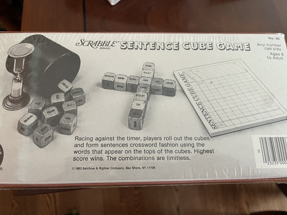 SCRABBLE SENTENCE CUBE Word Dice Game Selchow & Righter - NEW SEALED | eBay