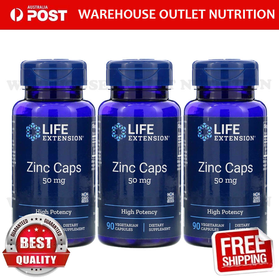 Life Extension Zinc Caps High Potency 50mg 90 Veg Caps x 3 NEW | eBay