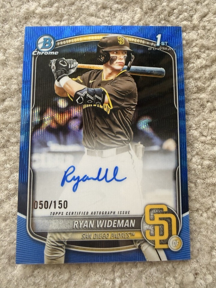 2025 Bowman Draft Chrome Ryan Wideman Blue Wave 1st Prospect Auto /150 ...