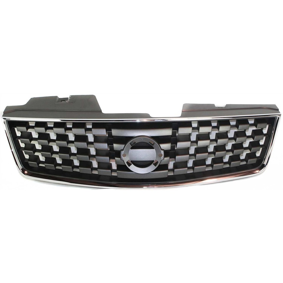 Grille For 2007-2008 Nissan Sentra Chrome Shell w/ Black Insert Plastic ...