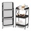 3 Tier Kitchen Trolley Storage Rack Cart Slim Rolling Trolley W/ Wheels ...