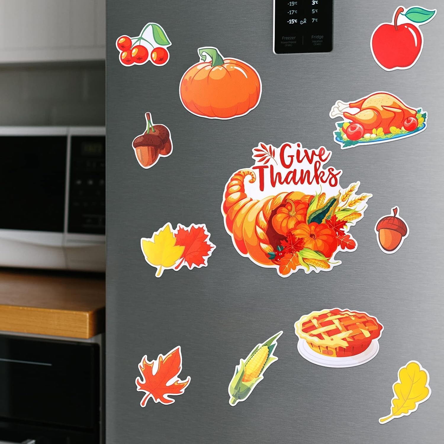 13 Pieces Thanksgiving Magnet Give Thanks Car Magnets Autumn Garage ...