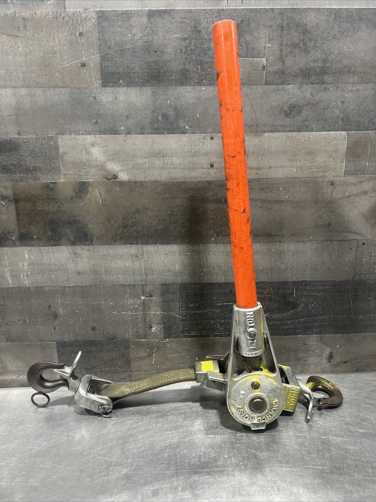 Chance Hoist 1 Ton Hot Stick Ratcheting Strap Hoist. Item ID #23. Used ...